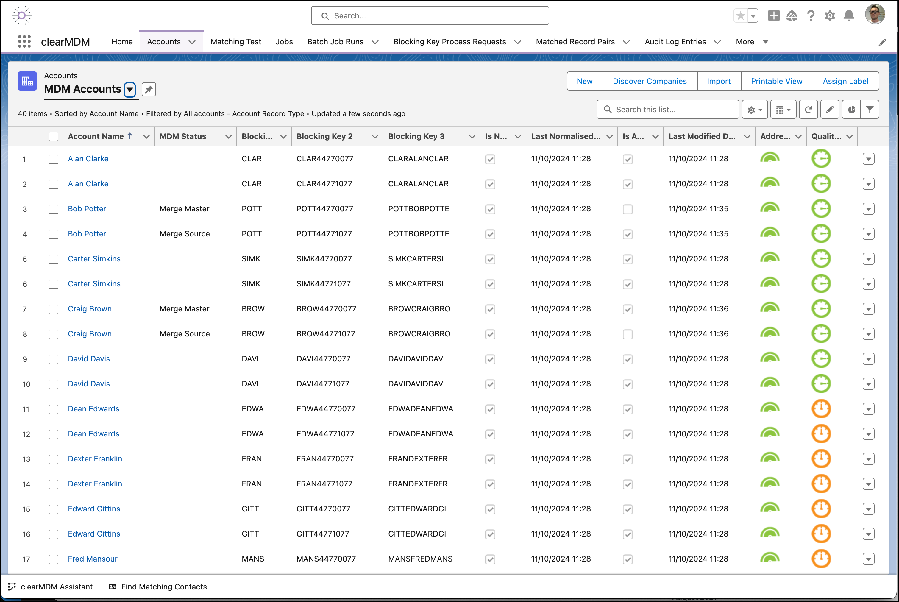 Multiple Blocking Keys - clearMDM
